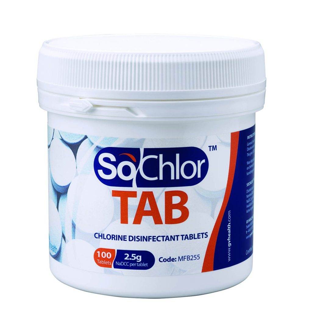 SoChlor TAB Chlorine Disinfectant Tablets 2.5g NaDCC - 100 Tablets ...